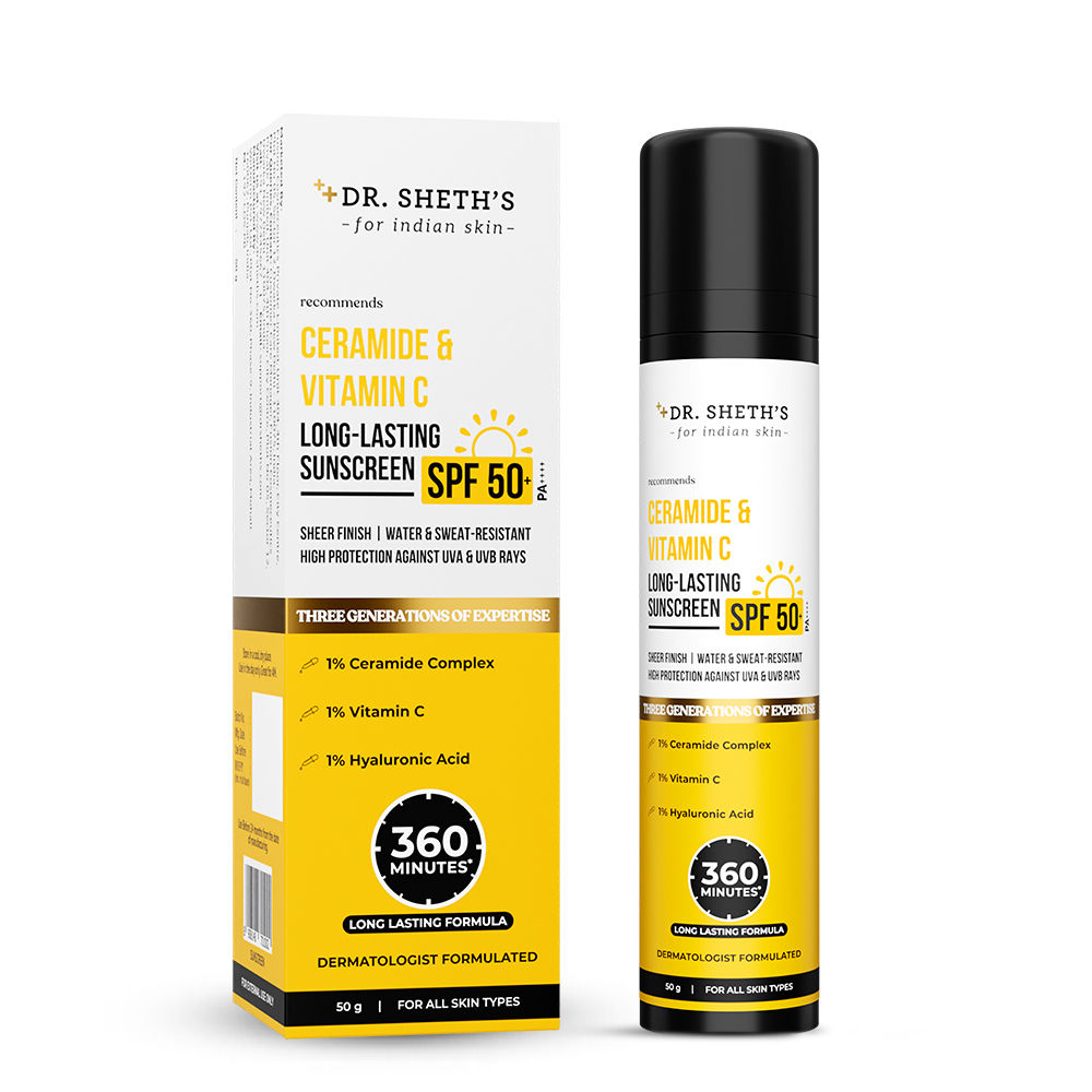 Dr. Sheth’s CERAMIDE & VITAMIN C LONG-LASTING SUNSCREEN -50g | 360 ...