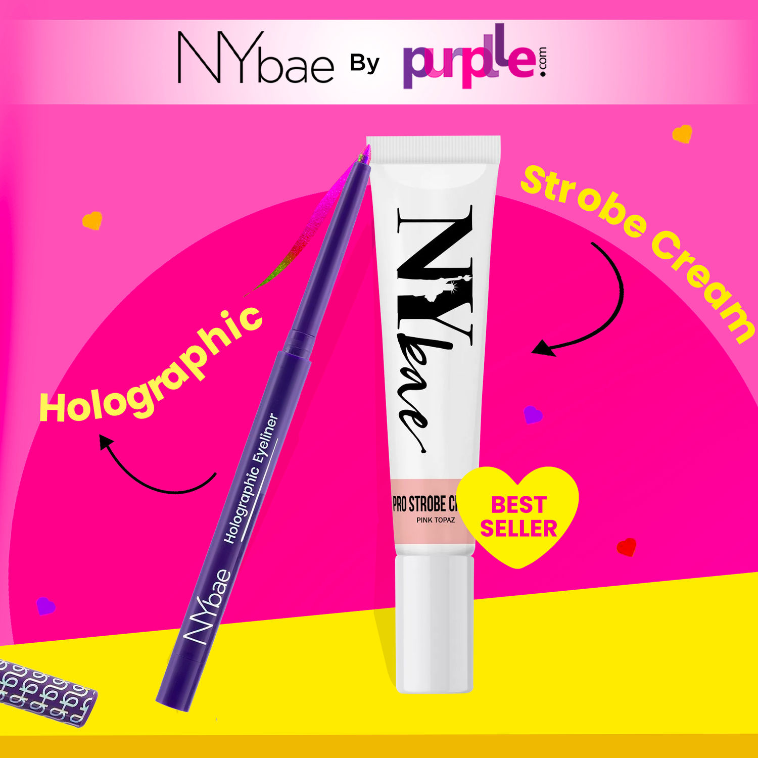 NY Bae Holo Highlight Duo | Pink Chrome - Holographic Eyeliner | Pink ...