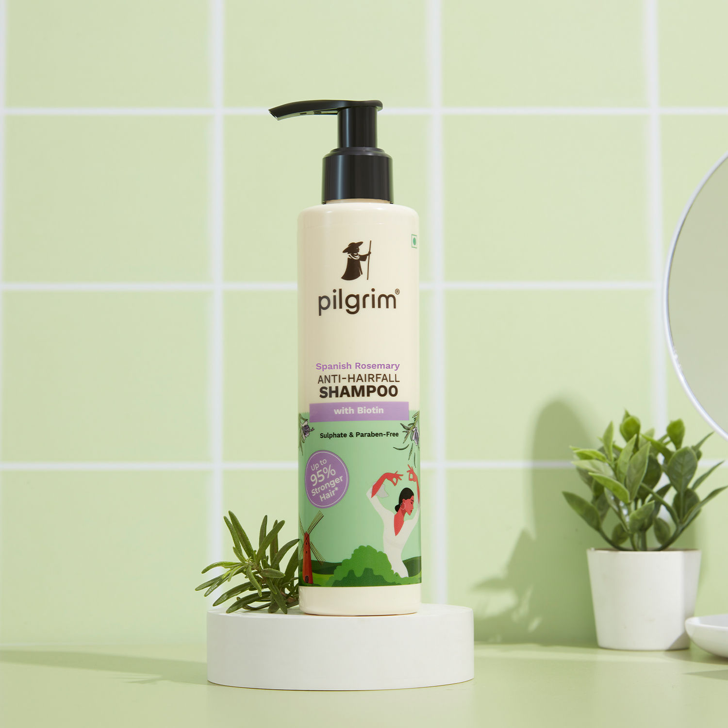 Pilgrim Rosemary & Biotin Anti-Hairfall Shampoo helps in Reducing Hair ...