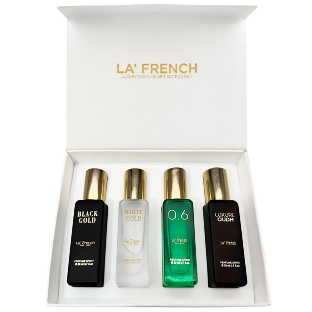 La French Classic Perfume Gift Set for Men (Luxure Oudh, O.6, White ...