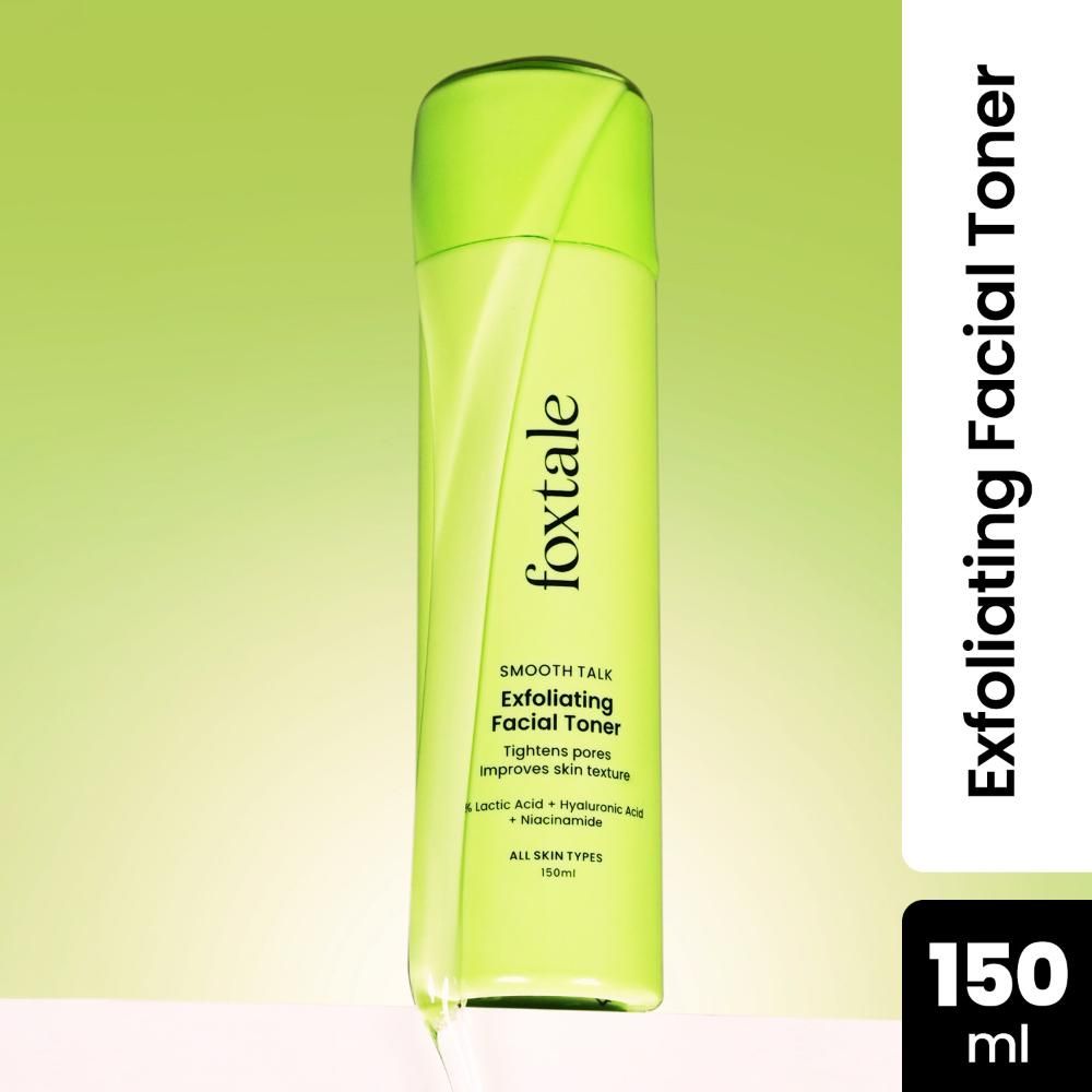 Foxtale Smooth Talk Exfoliating Facial Toner 5% Lactic Acid + Hyaluronic Acid + Niacinamide (150 ml)