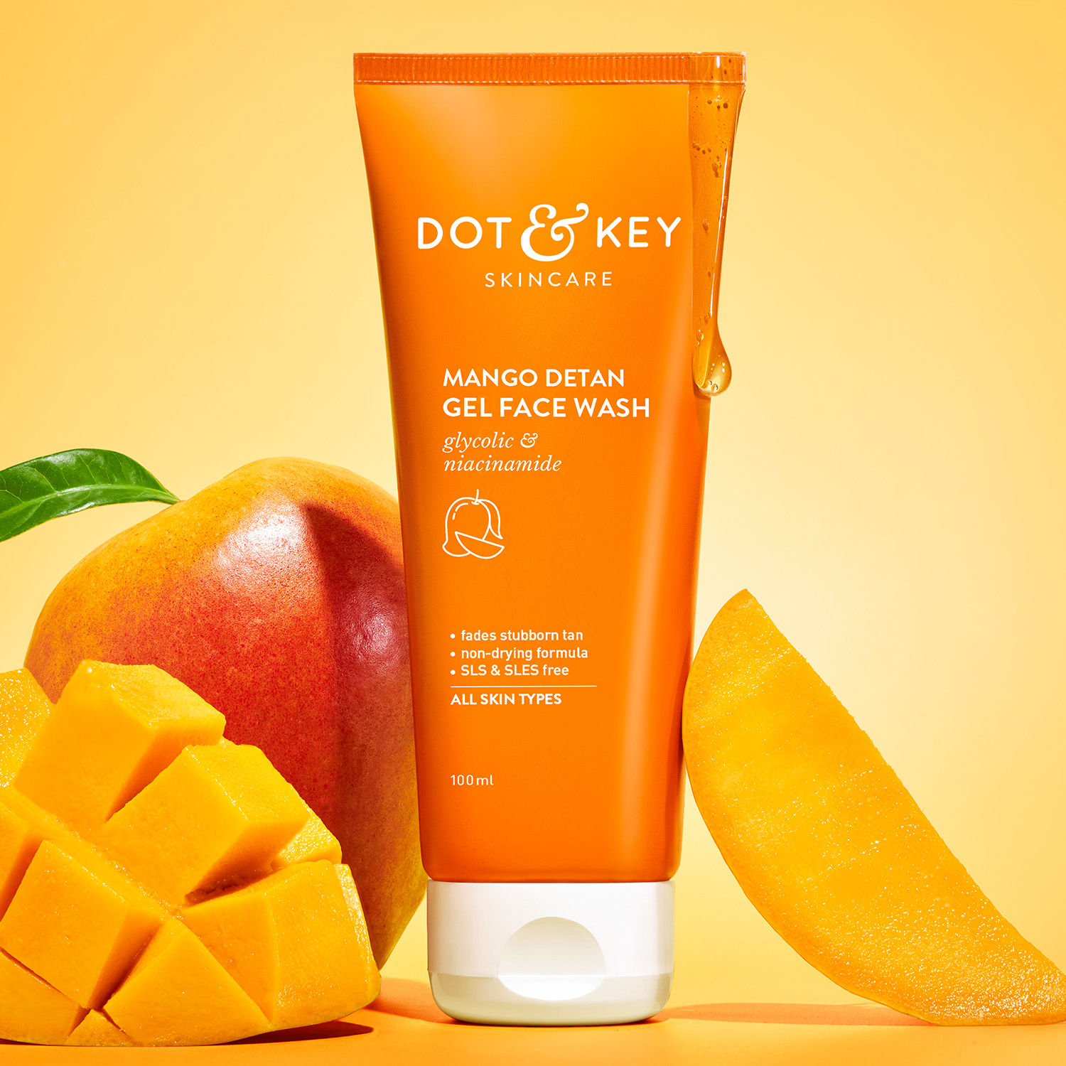 Dot & Key Mango DETAN Gel Face Wash with Glycolic & Niacinamide | D Tan ...