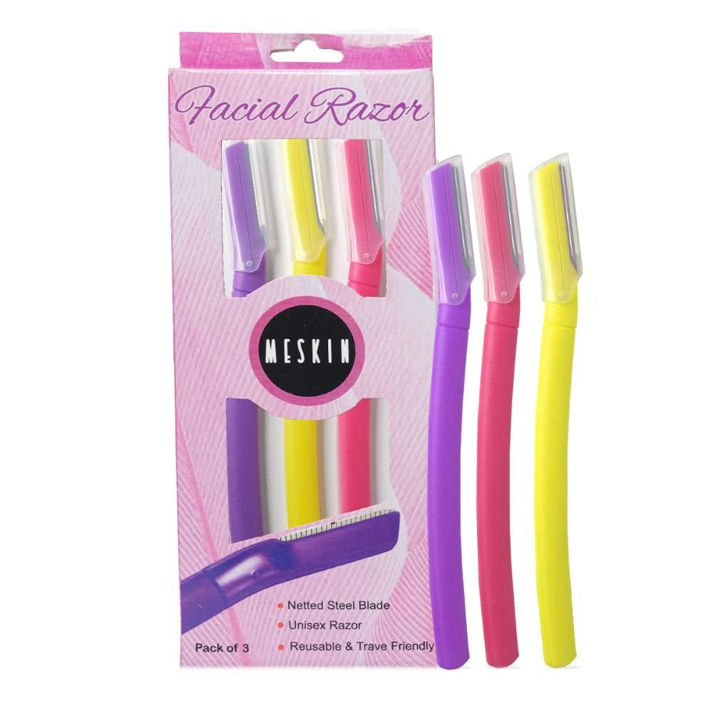 Meskin Premium Unisex Facial Razor with Nick-Free Netted Blade Pack of ...