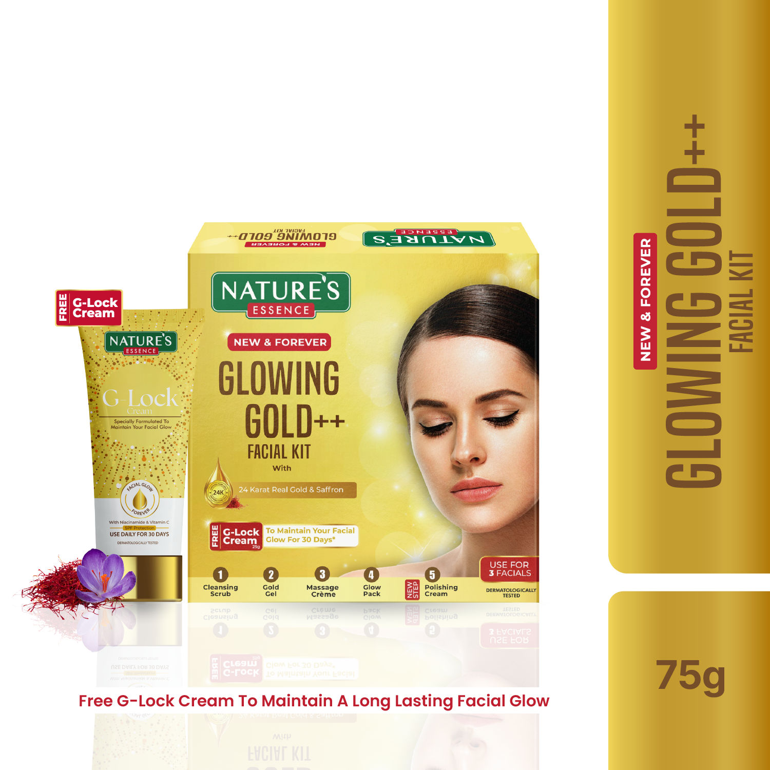 Buy Nature's Essence Glowing Gold Facial Kit Online | Purplle