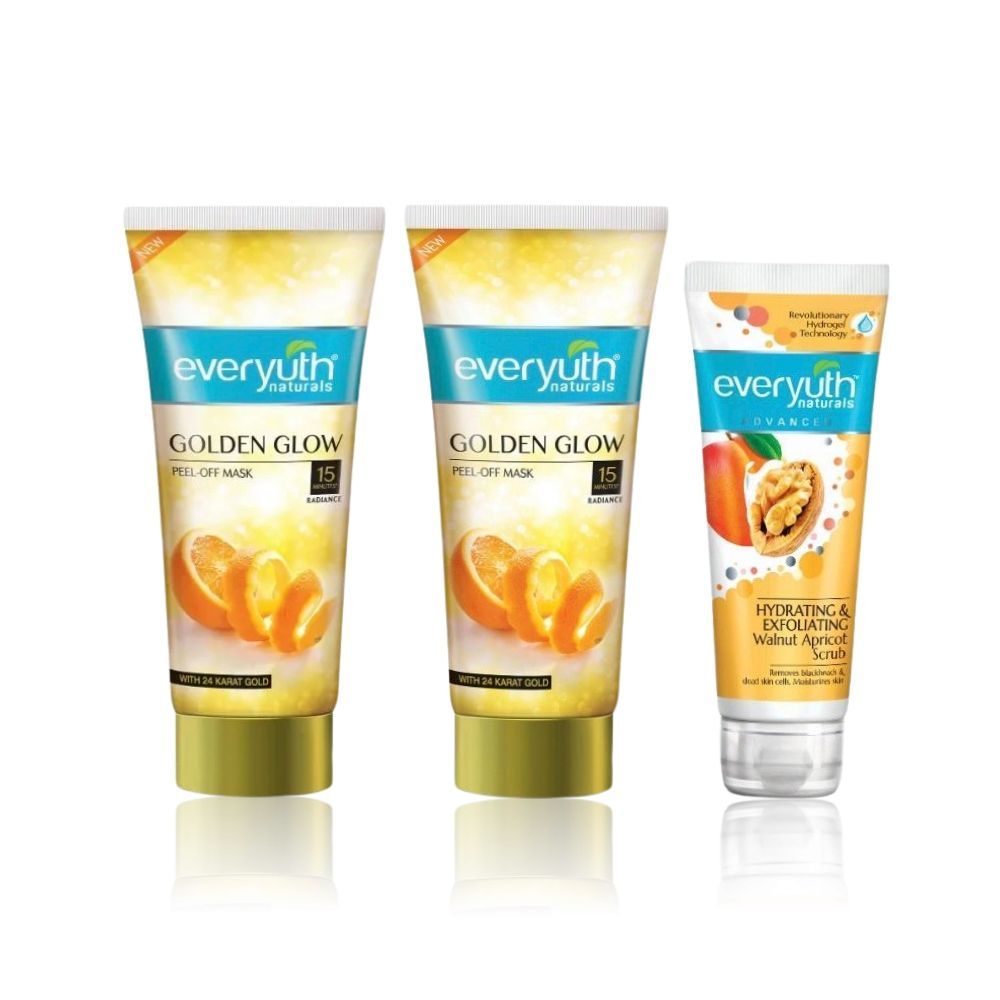 EverYuth Golden Glow Essentials (Peel-off Mask 100gm*2 + Walnut Apricot ...