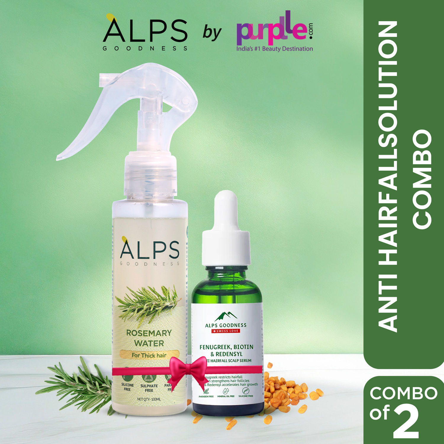 Alps Goodness Anti Hairfall solution Combo | Rosemary Water (100ml ...