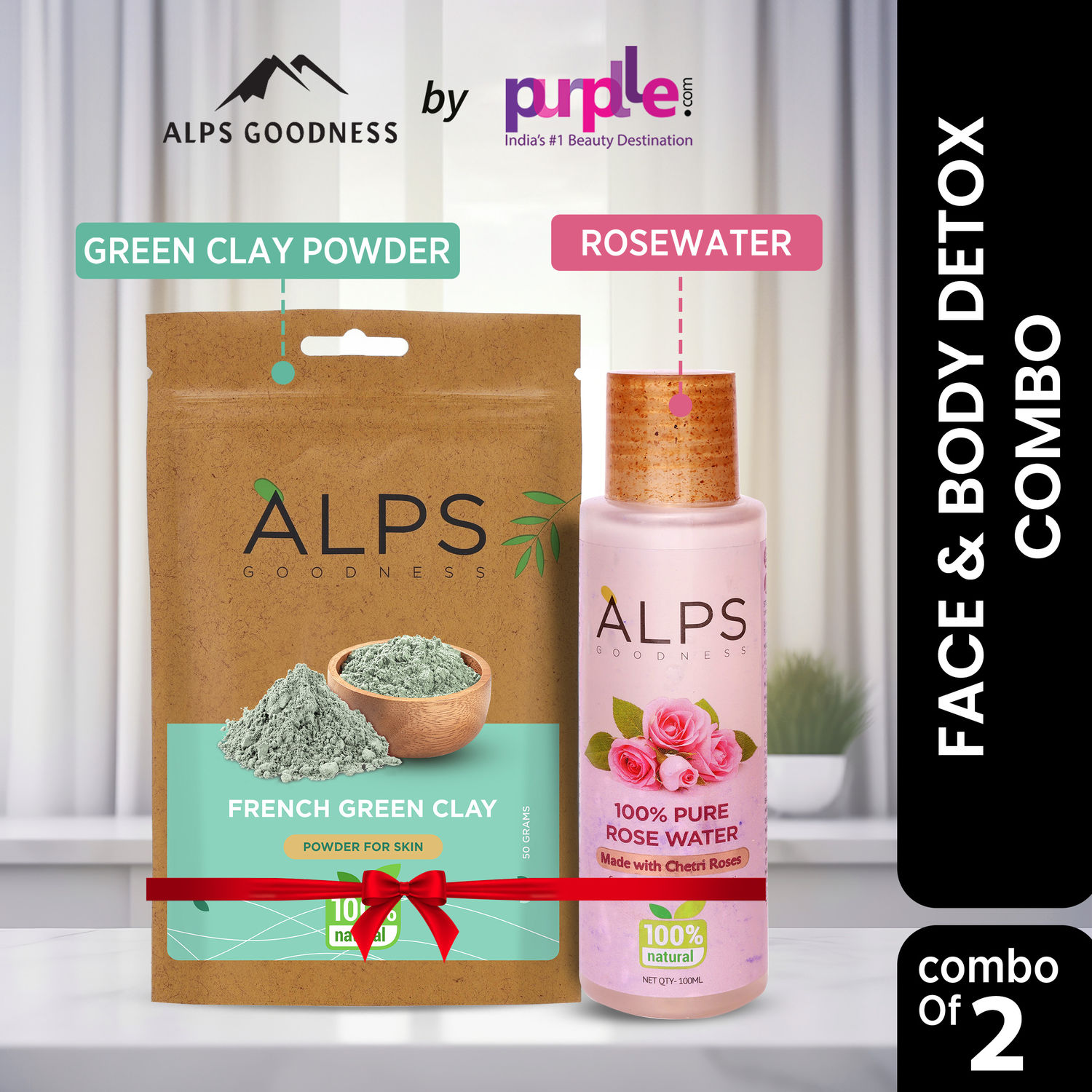 Alps Goodness Face & Body Detox Combo with 100% Natural Rose Water ...