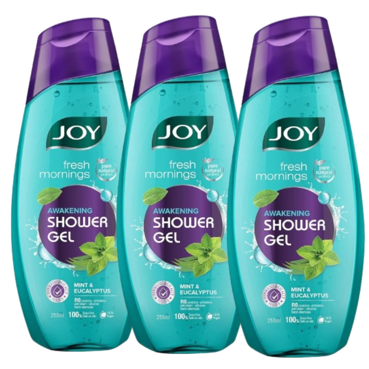 Joy Fresh Mornings Awakening Shower Gel, Body Wash (Pack of 3 X 250 ml)