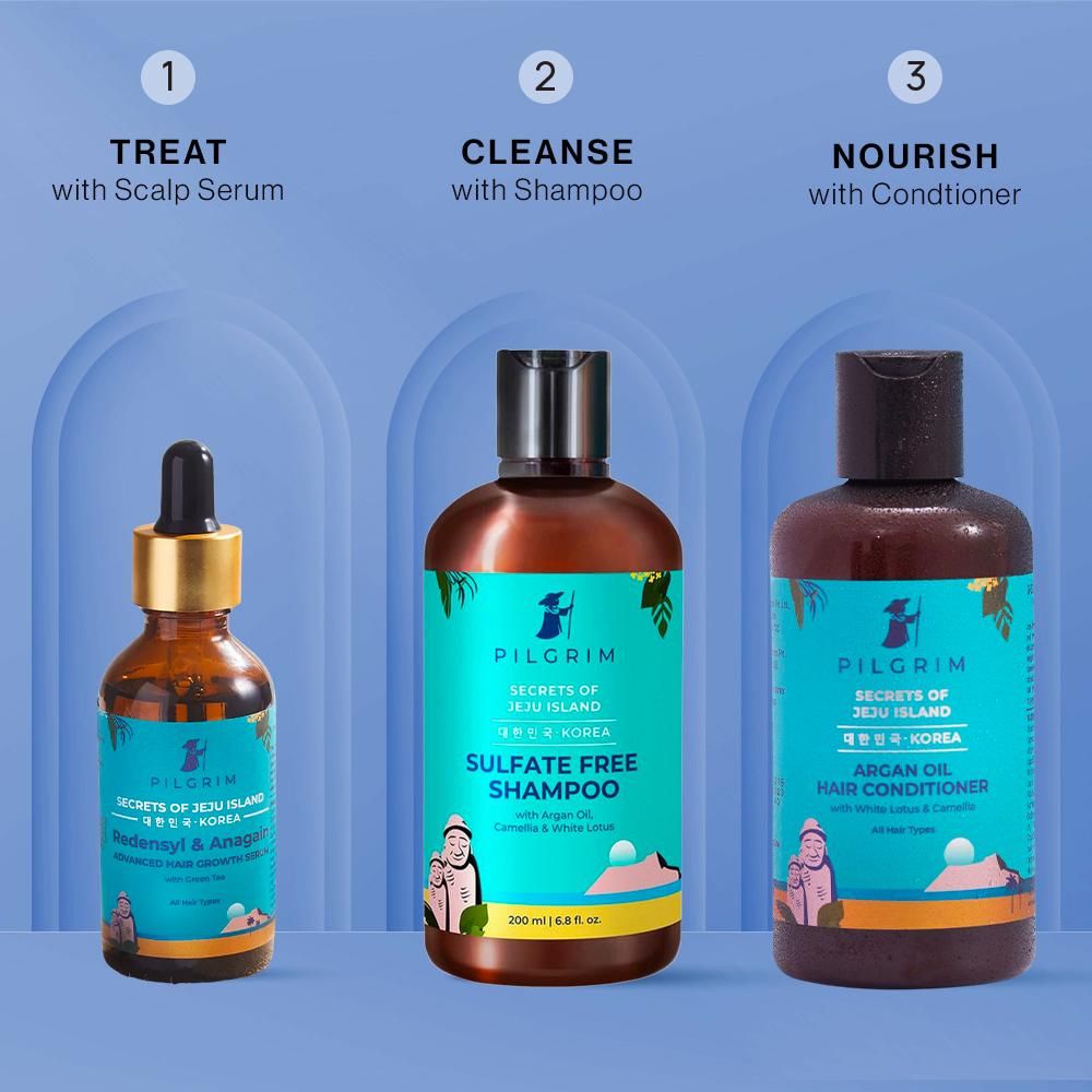 Pilgrim Shine & Revive Hair care kit 3 (Sulfate Free Shampoo (200 ml ...