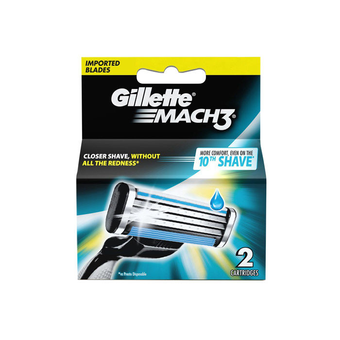Buy Gillette Mach3 Cartridges (2 Cartridges) Online | Purplle