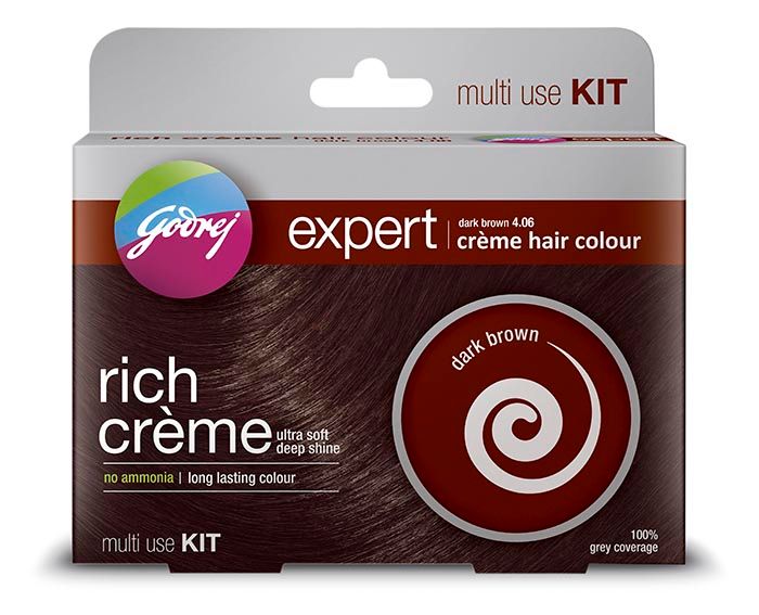 Buy Godrej Expert Rich Creme Hair Colour Dark Brown (4.06) Multi Use ...