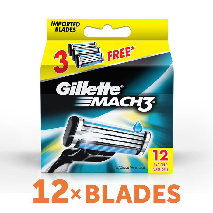 Gillette Mach 3 Manual Shaving Razor Blades (Cartridge) 12s pack
