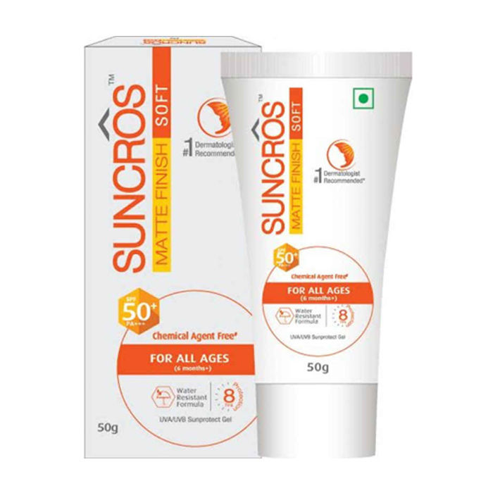 Buy Suncros Matte Finish Soft Sunscreen SPF 50 (50g) Promo Pack + free ...