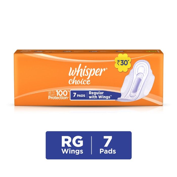Buy Whisper Choice Regular with wings 7 Pads Sanitary online|Whisper ...