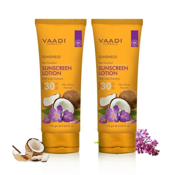 Buy Vaadi Herbals Value Pack Of 2 Sunscreen Lotion Spf-30 With Lilac ...