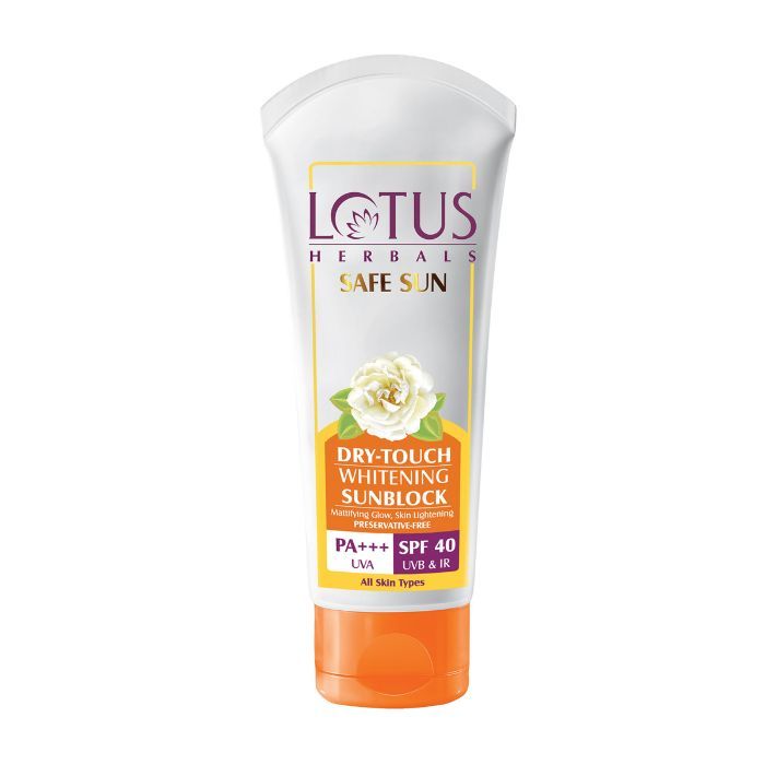 Buy Lotus Herbals Safe Sun Dry-Touch Whitening Sunblock SPF 40 UVB & IR ...