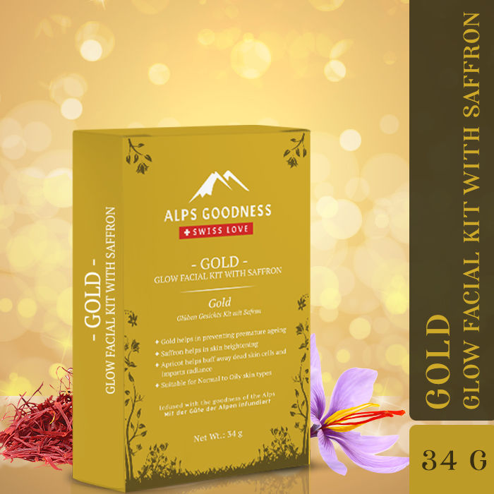 Buy Alps Goodness Gold Glow Facial Kit with Saffron (34 g) online at ...