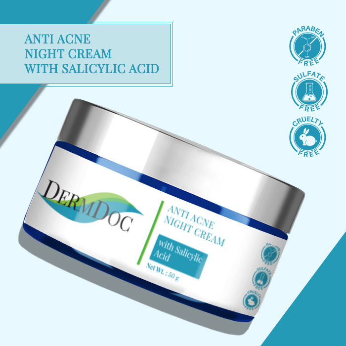 Buy DermDoc Anti Acne Night Cream with Salicylic Acid (50 g) online at ...