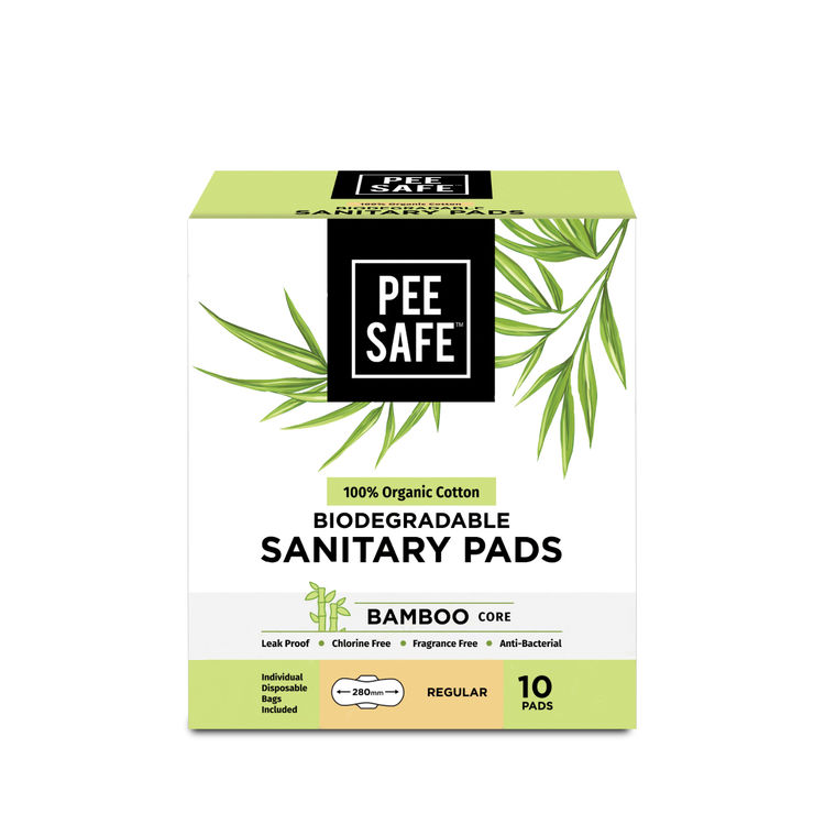 Buy Pee Safe 100% Organic Cotton, Biodegradable Sanitary Pads - Regular ...