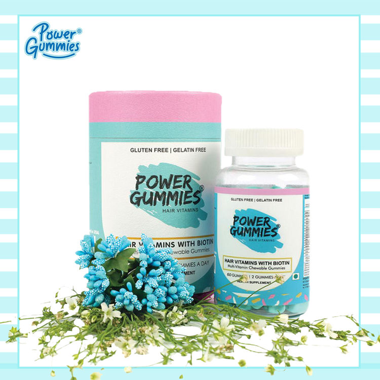 Buy Power Gummies Hair Vitamin with Biotin (Blue) - 60 online at ...