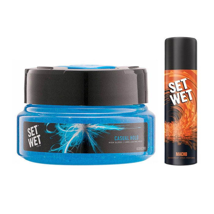 Buy Set Wet Hair Gel Casual Hold (250 ml)+Set Wet Style Macho Deodorant ...